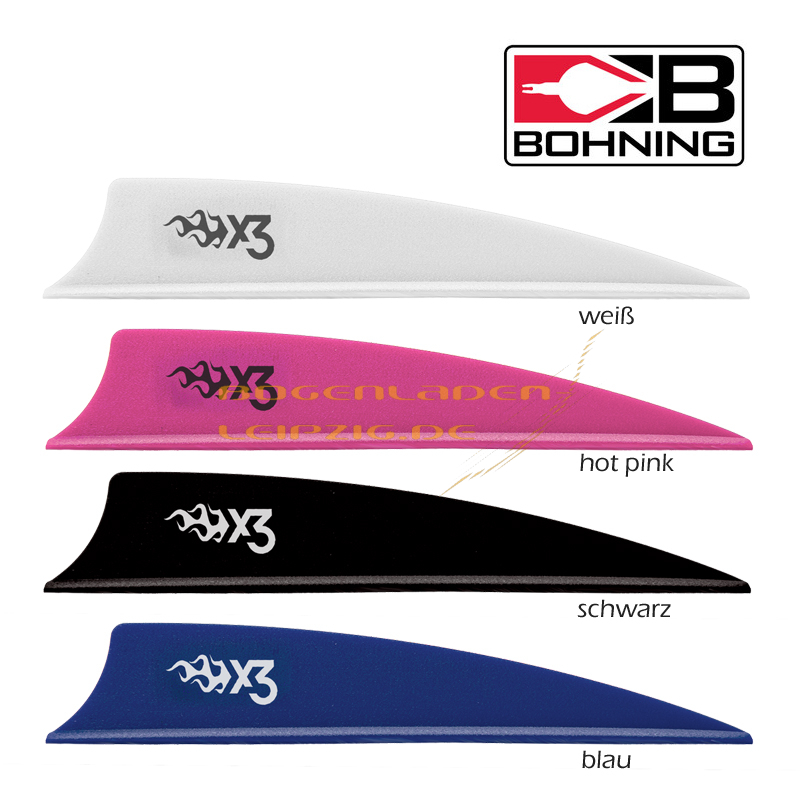 Bohning - Vane X3 3" hot pink, 0,35