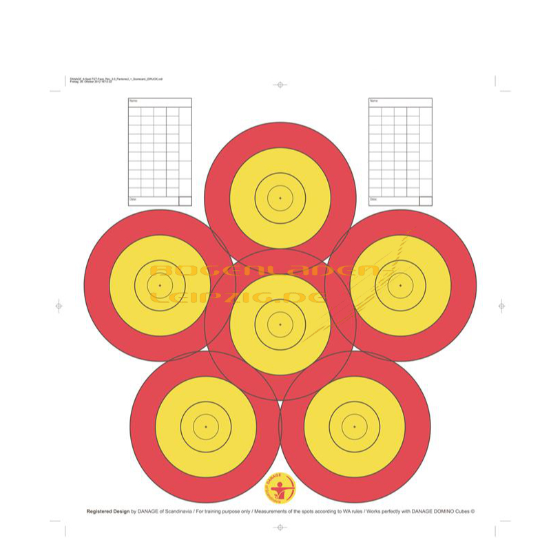 Danage Targets - Practice 40cm 6-Spot, 0,45